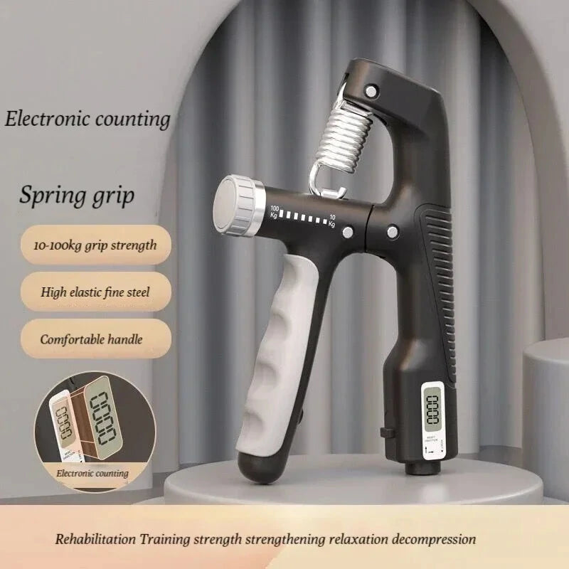 Electronic Counting Handgrip Adjustable 10-100kg Hand Gripper Spring M